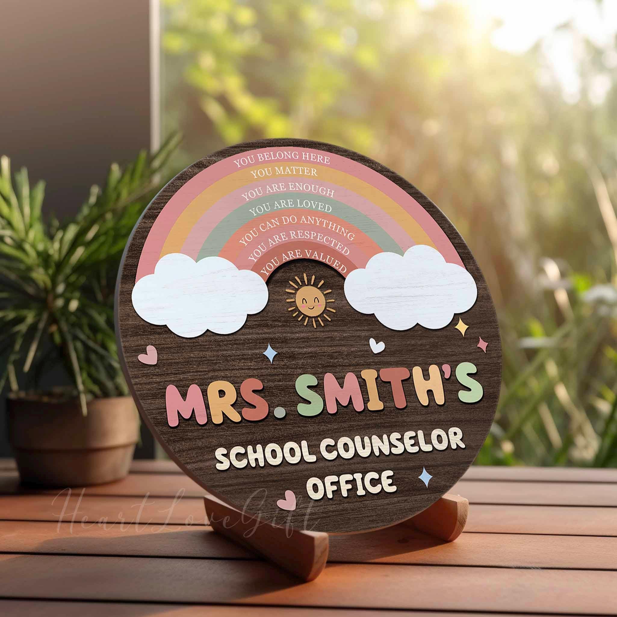 Personalized Guidance Counselor Wooden Sign, School Psychologist Sign ...