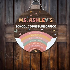 Personalized Guidance Counselor Wooden Sign, School Psychologist Sign ...