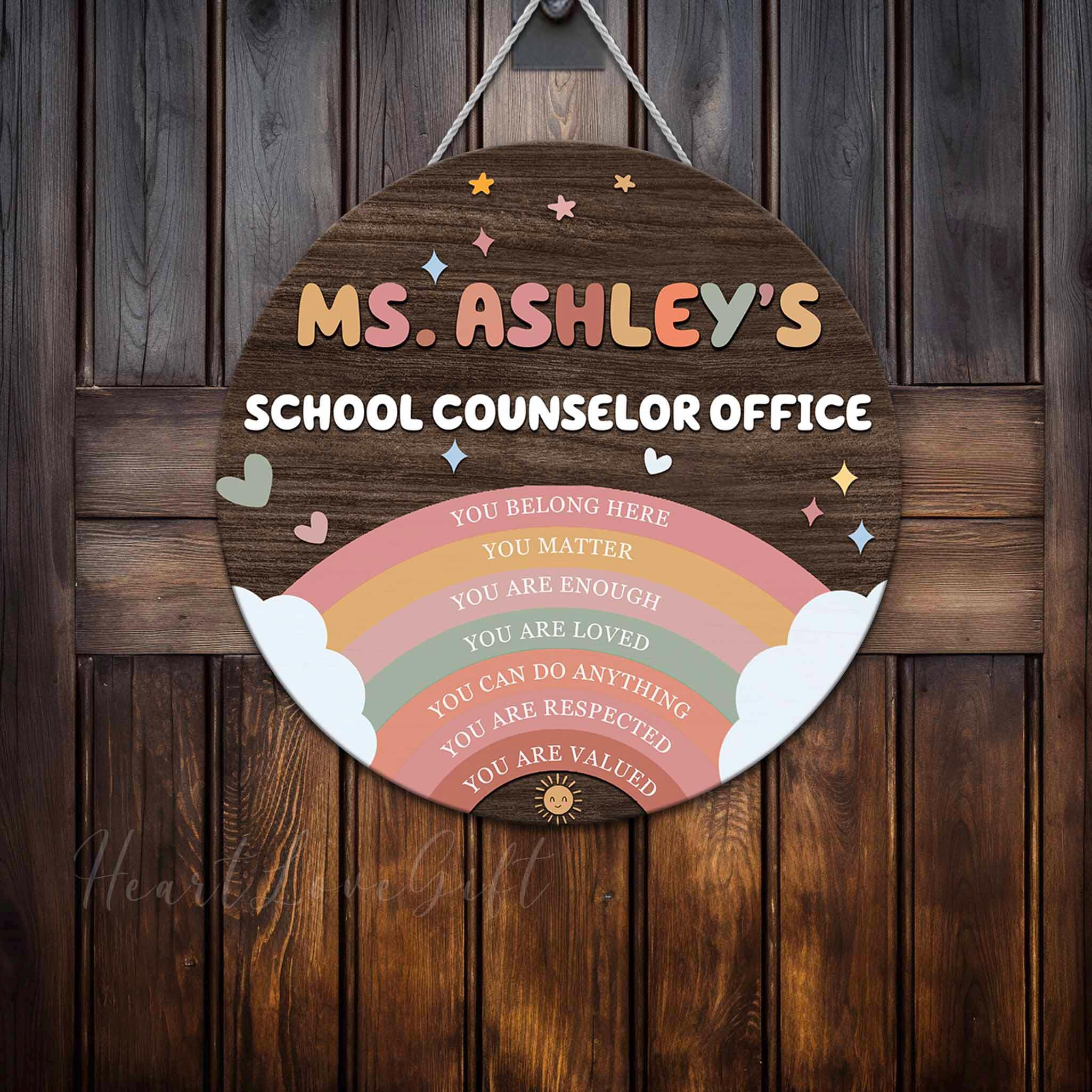 Personalized Guidance Counselor Wooden Sign, School Psychologist Sign ...