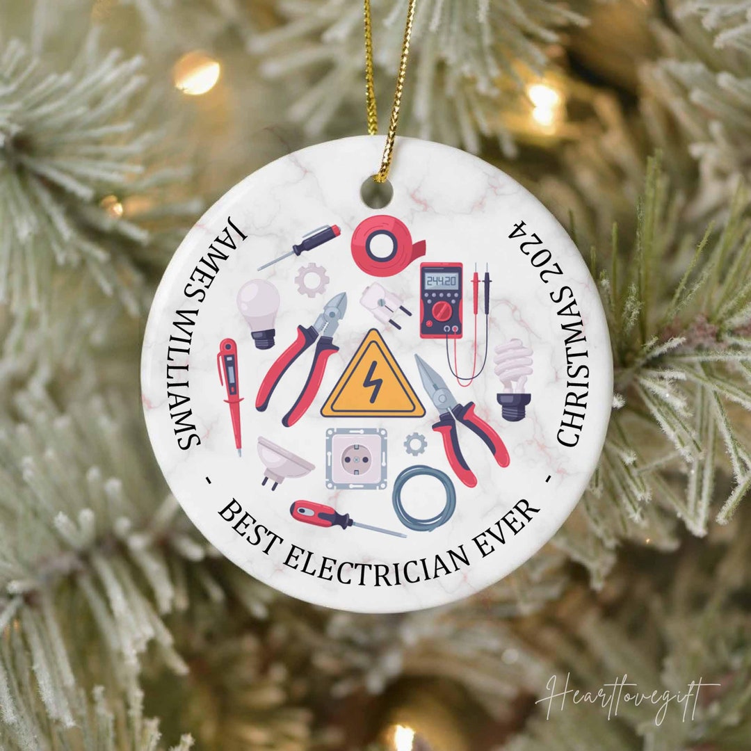 Best Electrician Ever Ornament Christmas 2024, Personalized Electrician ...