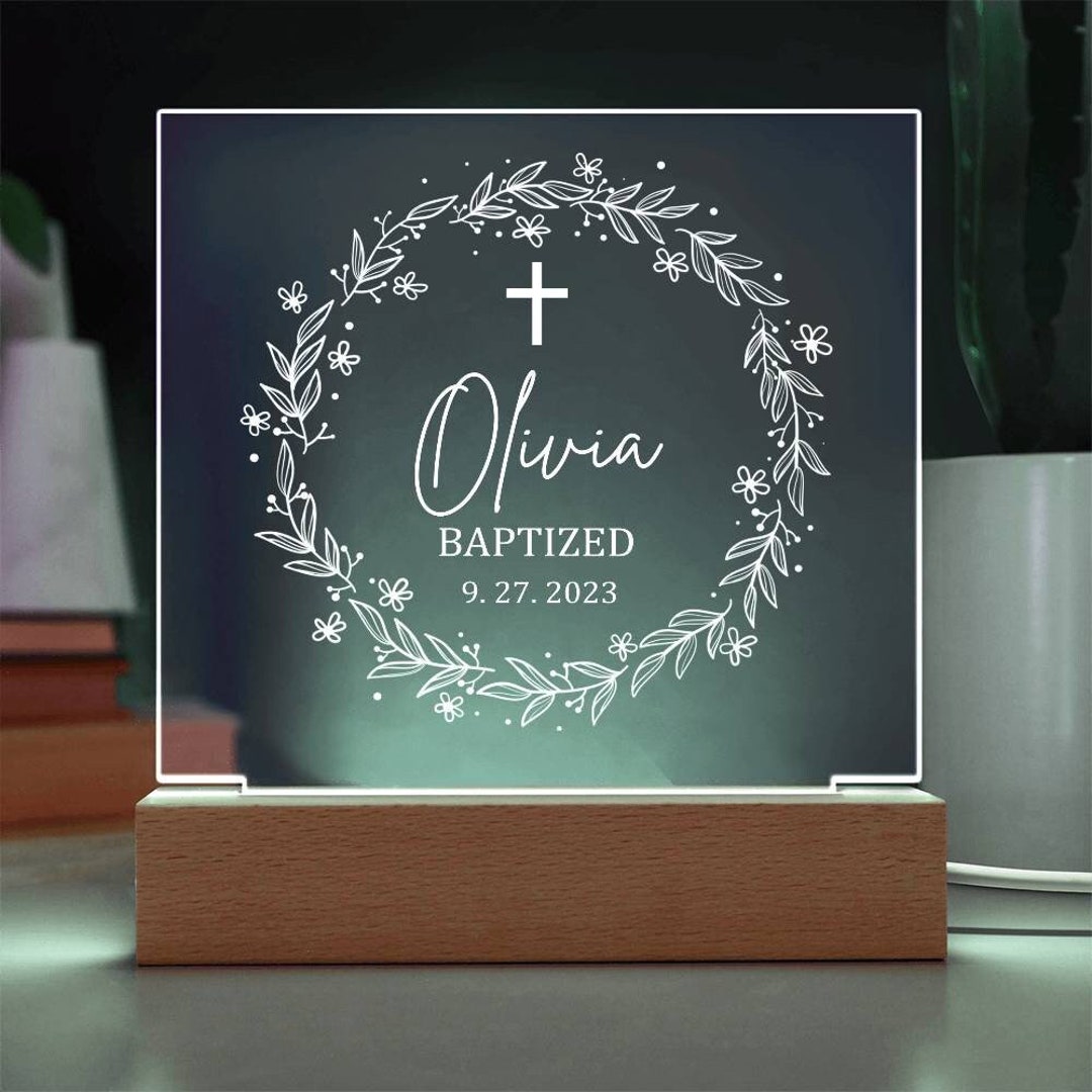 Personalized Baby Baptism Night Light With Name, Baptism Gift Girl From ...
