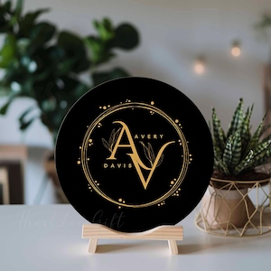 Small Business Sign Logo Your Actual/custom Logo Round Hanging Sign ...