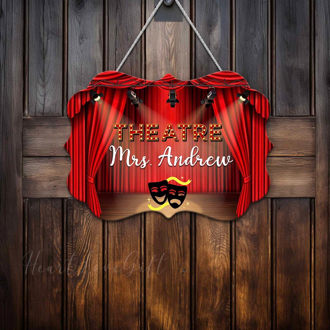 Personalized Theatre Classroom Door Sign, Drama Teacher Sign, Drama ...