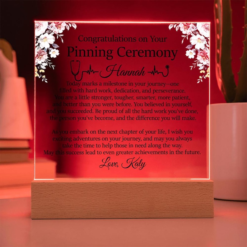 Personalized Pinning Ceremony Plaque Gift/bsn Nurse RN LPN Gift/ Nurses ...