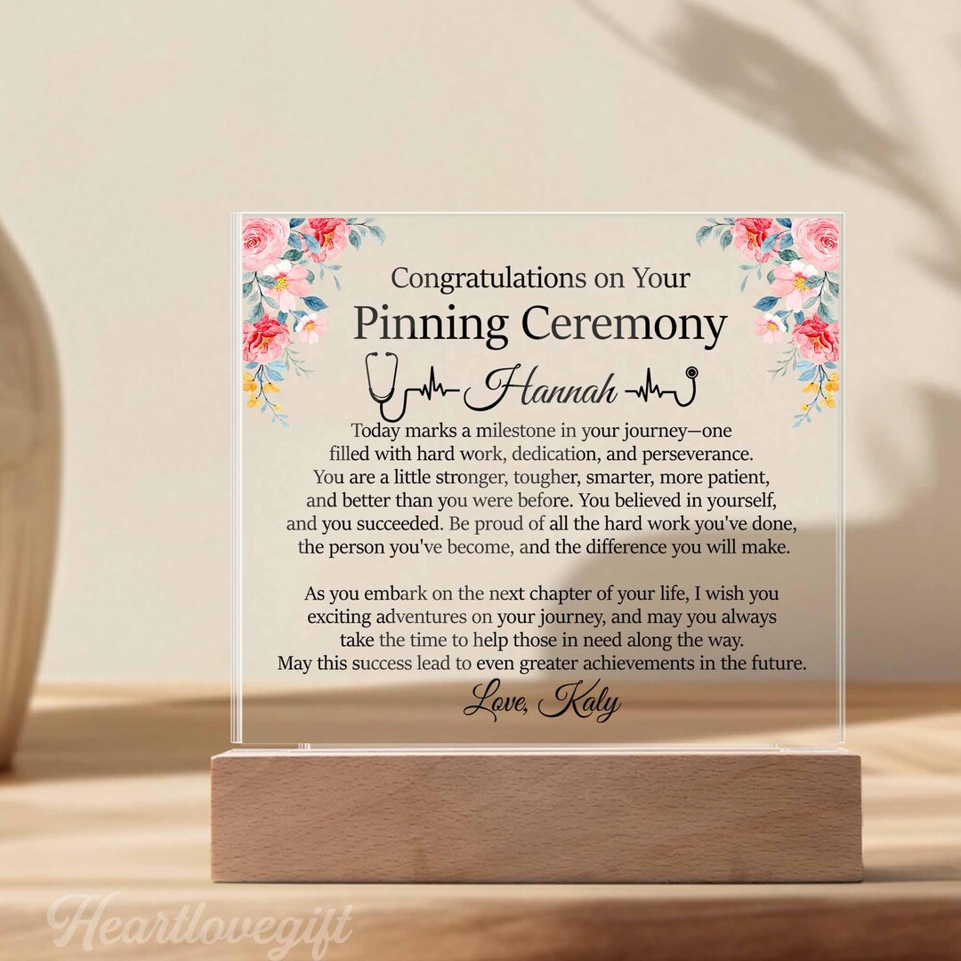 Personalized Pinning Ceremony Plaque Gift/bsn Nurse RN LPN Gift/ Nurses ...