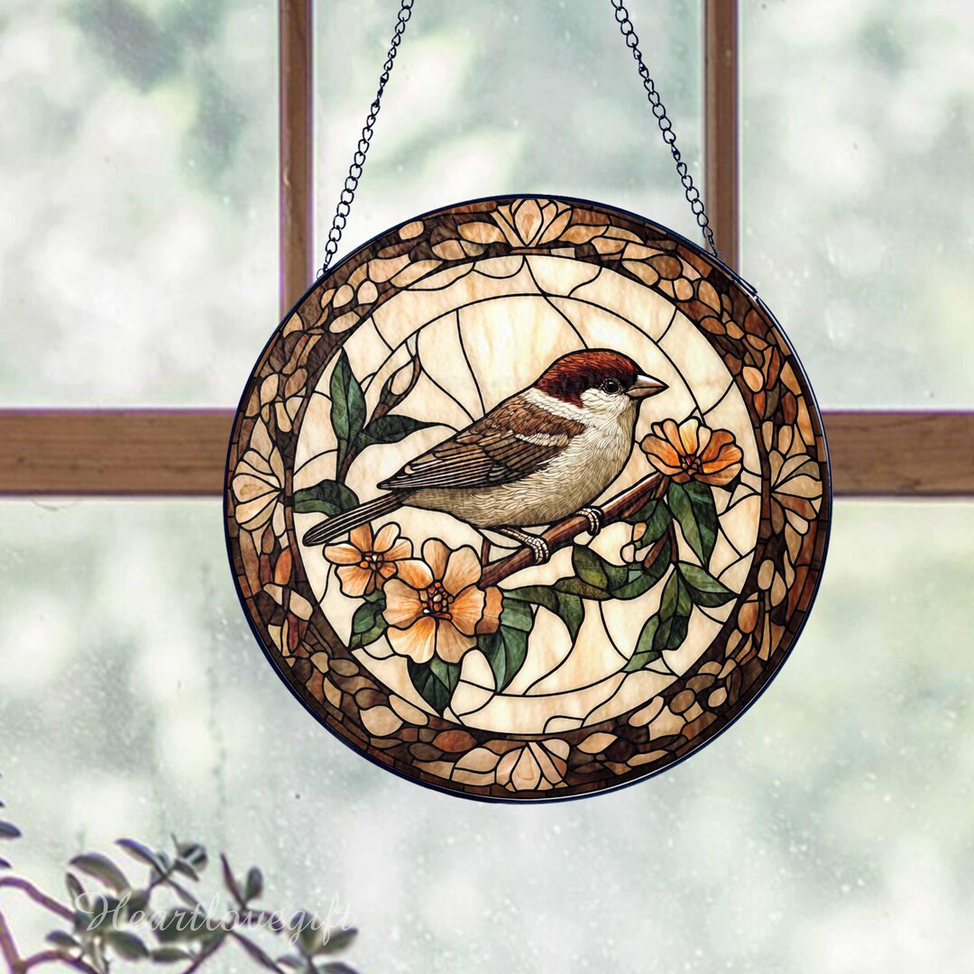 Chickadee Stained Glass Suncatcher, Chickadee Window Hangings Gift ...