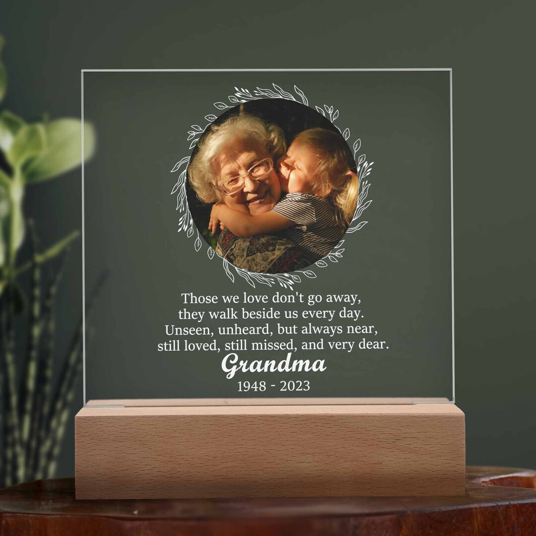 Personalized Memorial Photo Square/memorial Picture LED Wood/loss of ...