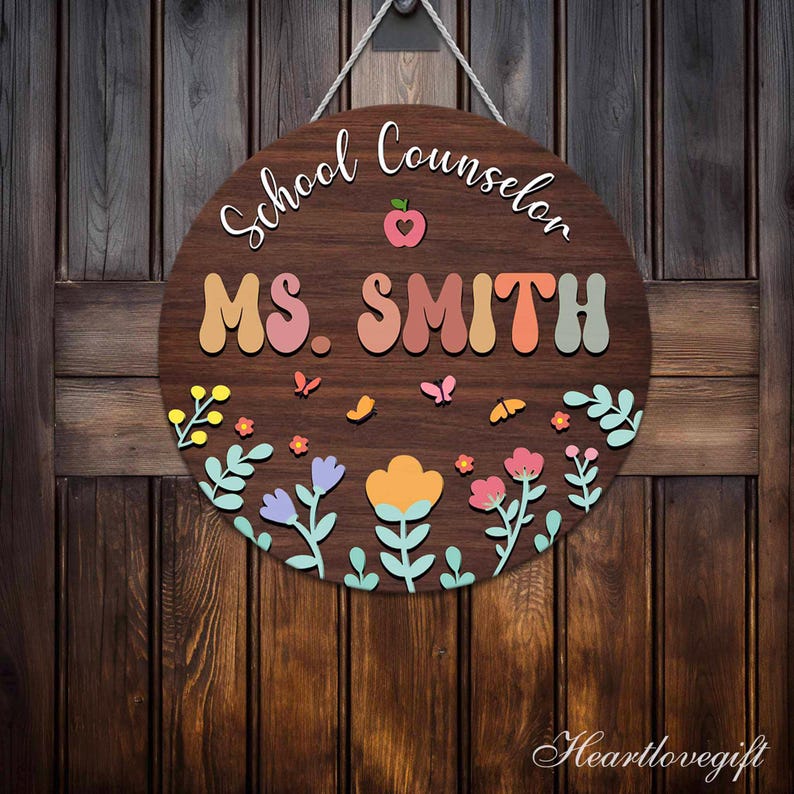 Personalized School Psychologist Gift, 3D School Counselor Office Door ...