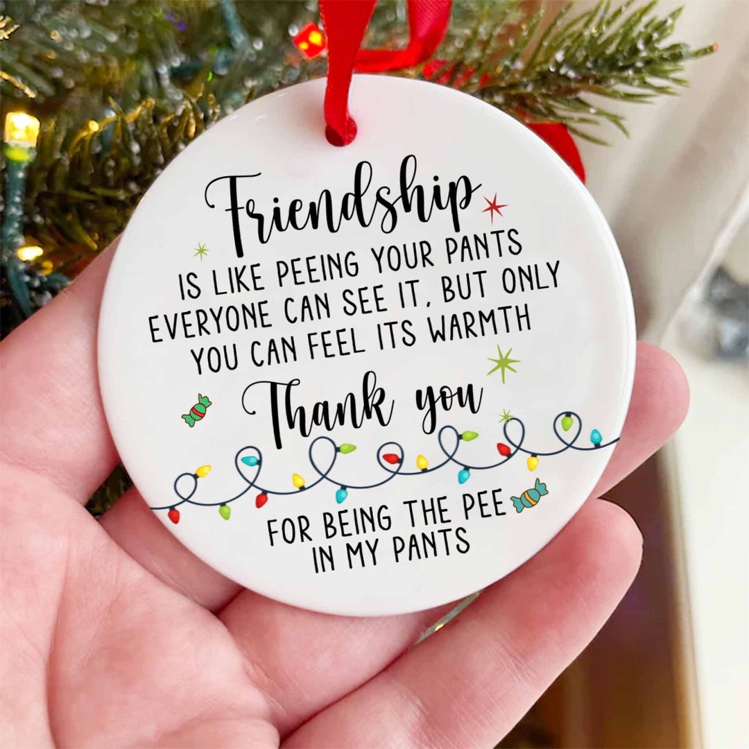 Friendship is Like Peeing Your Pants Ornament Funny Xmas Gift for ...