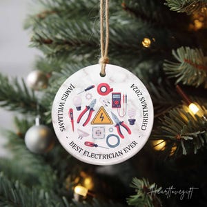 Best Electrician Ever Ornament Christmas 2024, Personalized Electrician ...