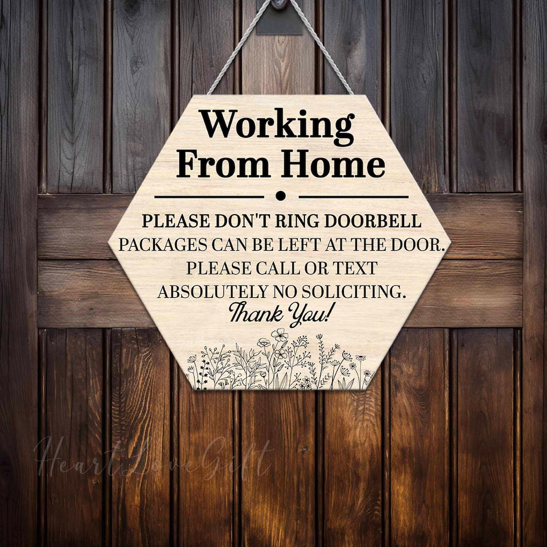 Working From Home Door Sign/do Not Disturb Sign/housewarming Gift, Work ...