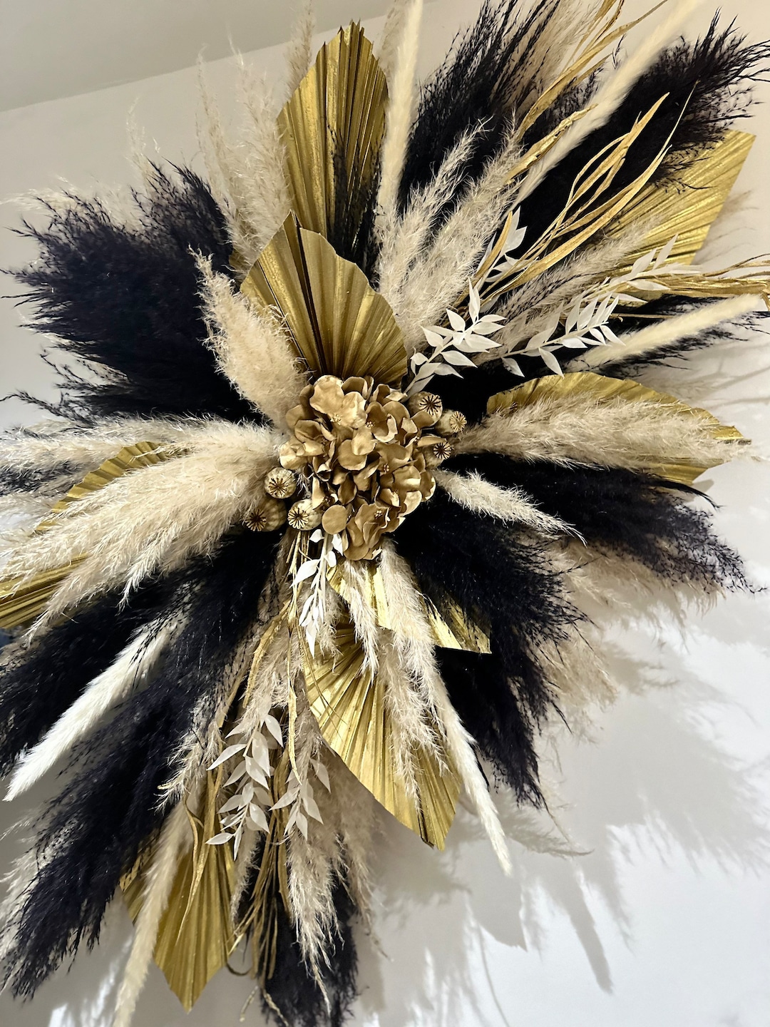 XXL 100cm Black and Gold Pampas | Salon Decor | Wedding Decor | Pampas ...