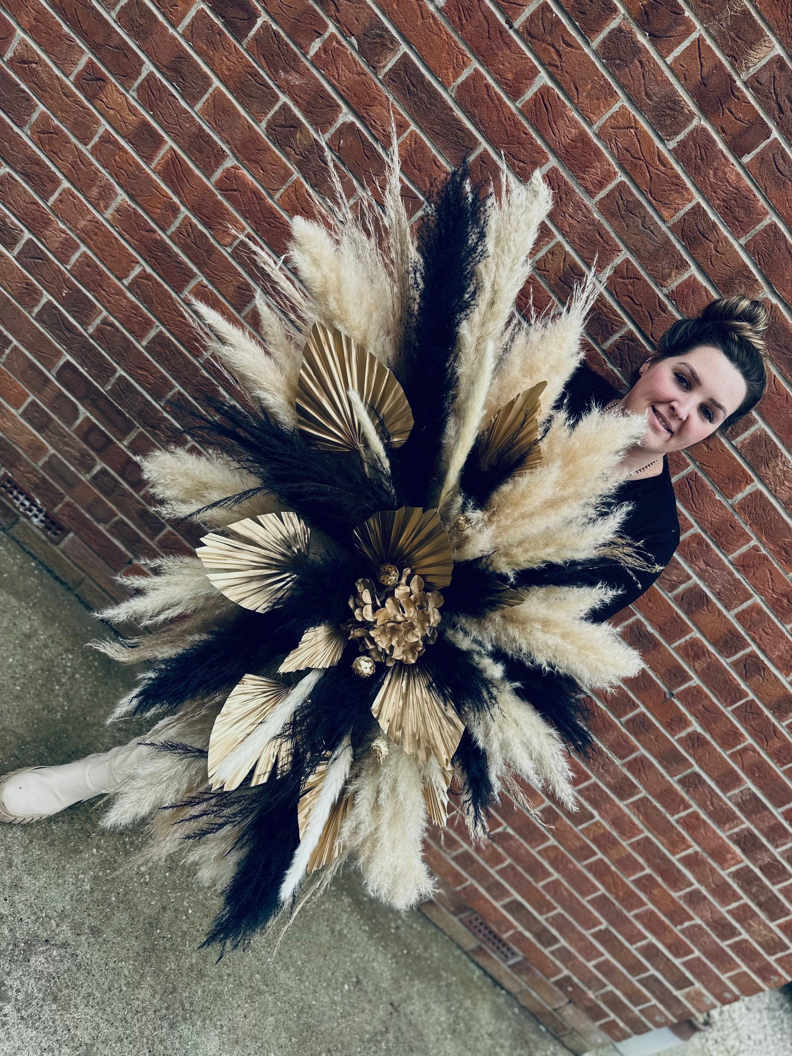 Xxl Pampas Statement | Pampas Wall Decor | Pampas Wings | Black and ...