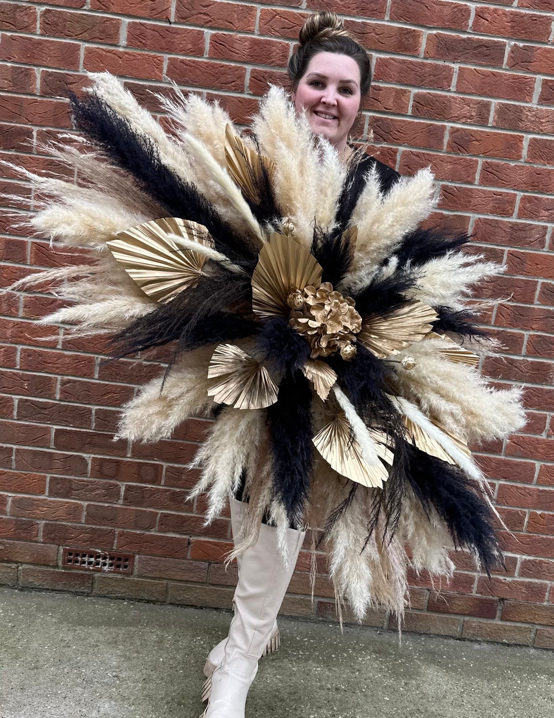 Xxl Pampas Statement | Pampas Wall Decor | Pampas Wings | Black and ...