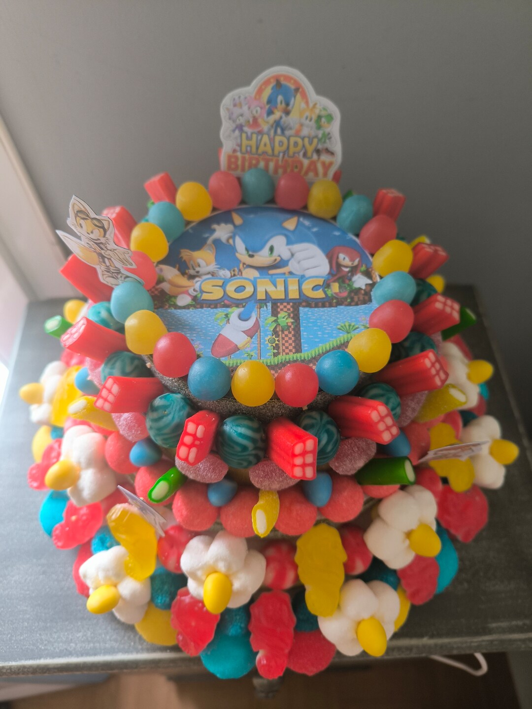 Sonic Candy Cake Kids Boy Girl Birthday Handmade - Etsy