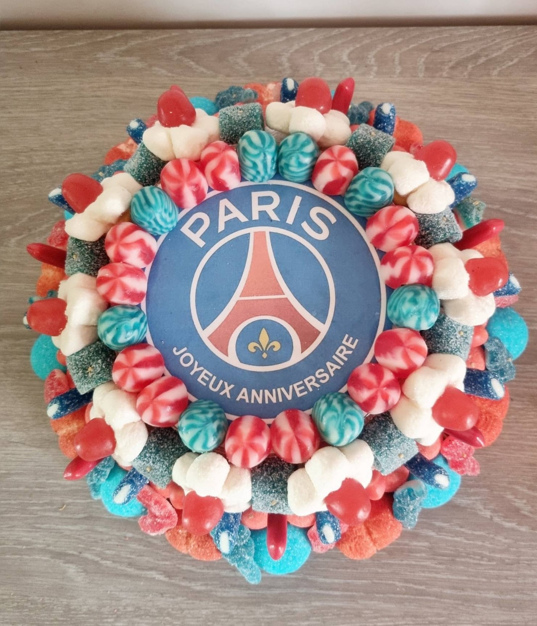PSG Happy Birthday Haribo Candy Cake Child Football Fan Personalized ...