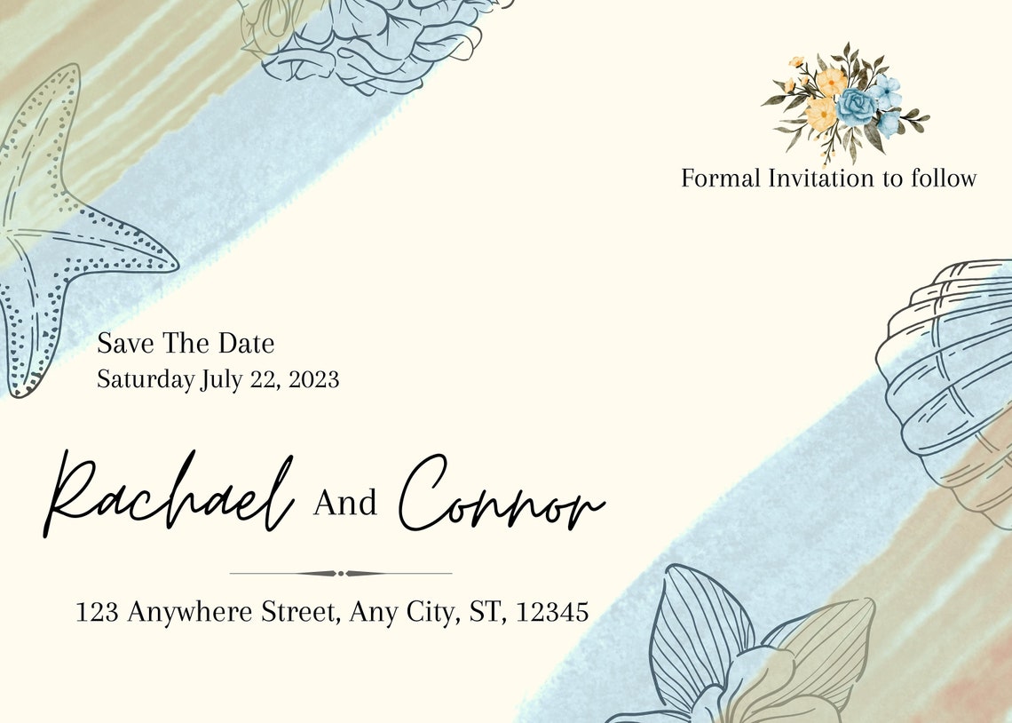 Summer Themed Save the Date and Thank You, Canva Printable Template - Etsy