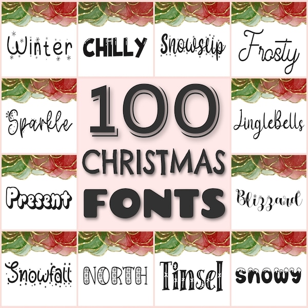 Christmas Fonts - Etsy