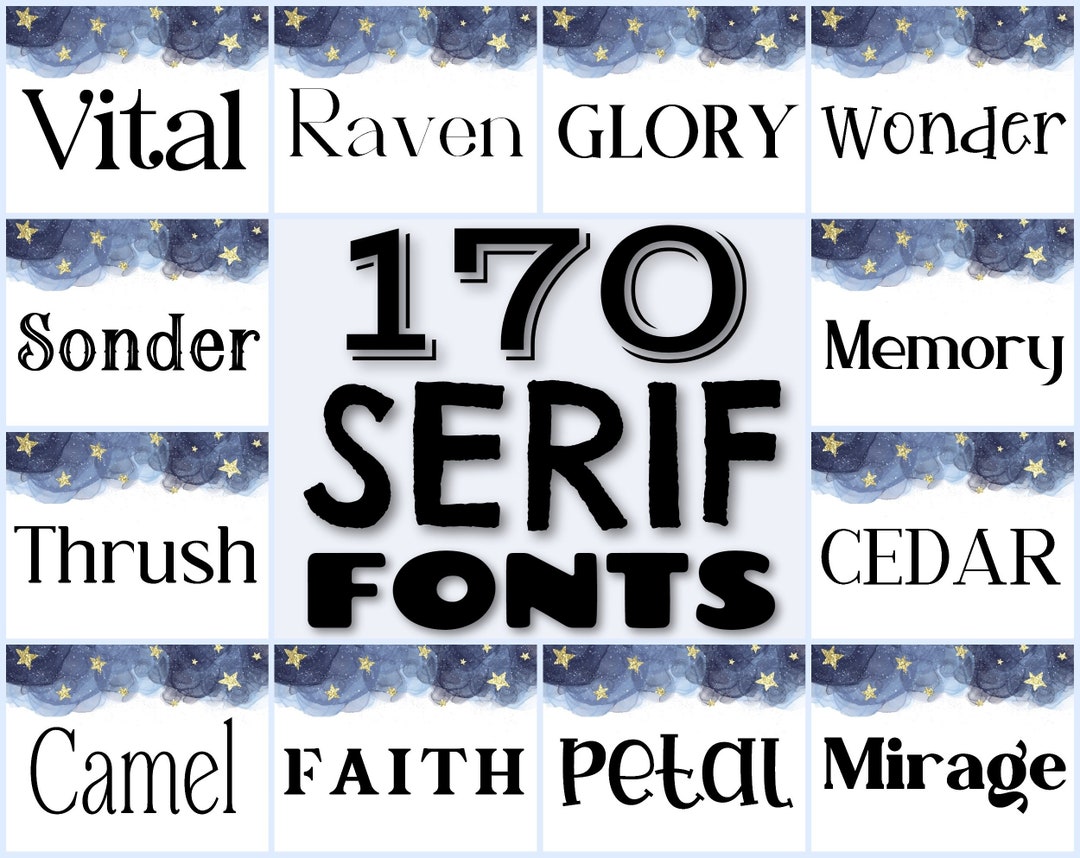 170 Serif Fonts Bundle Classic Fonts Logo Font Pack Modern - Etsy
