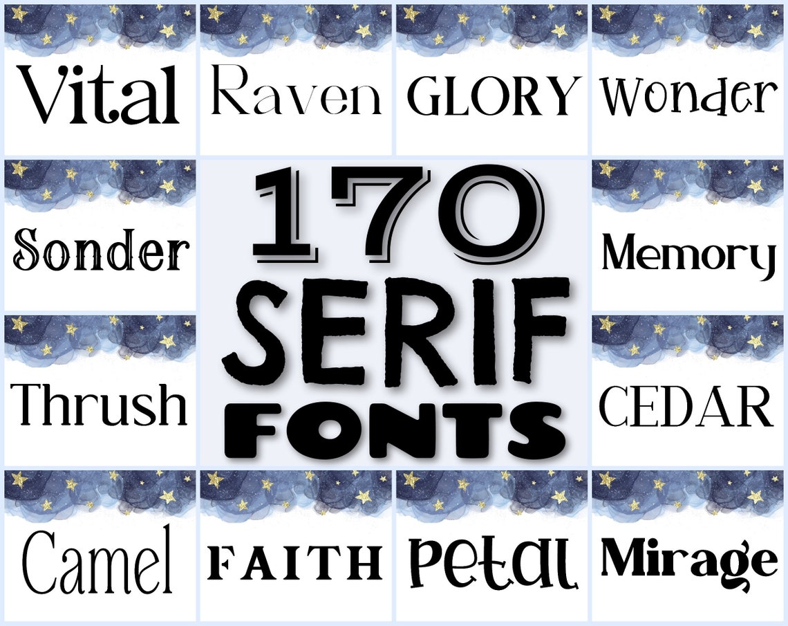 170 Serif Fonts Bundle Classic Fonts Logo Font Pack Modern - Etsy