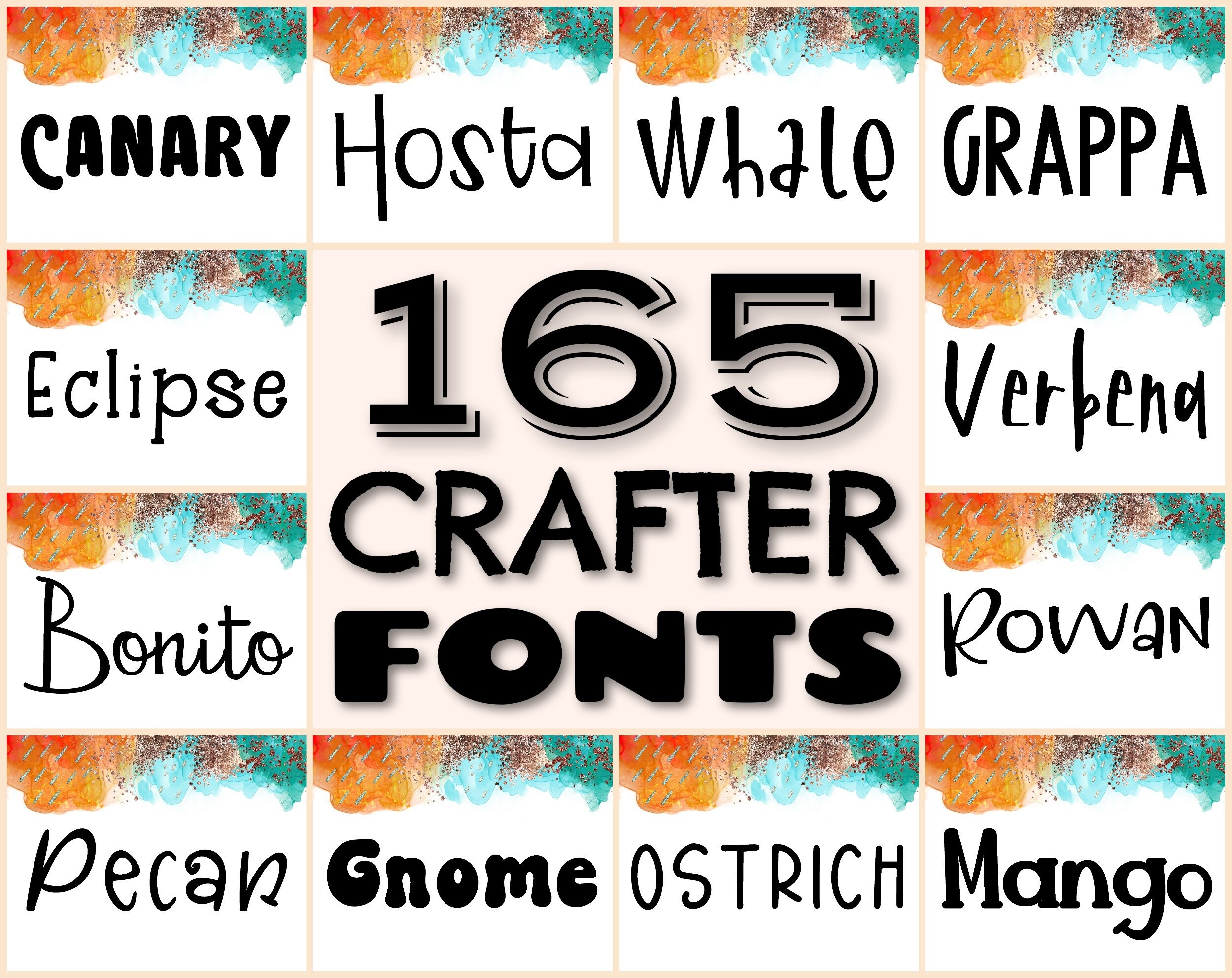 165 Crafter Fonts Bundle Craft Fonts Pack Bold Font Set - Etsy