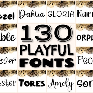 130 Playful Fonts Bundle Script Font Pack Serif Font Set - Etsy