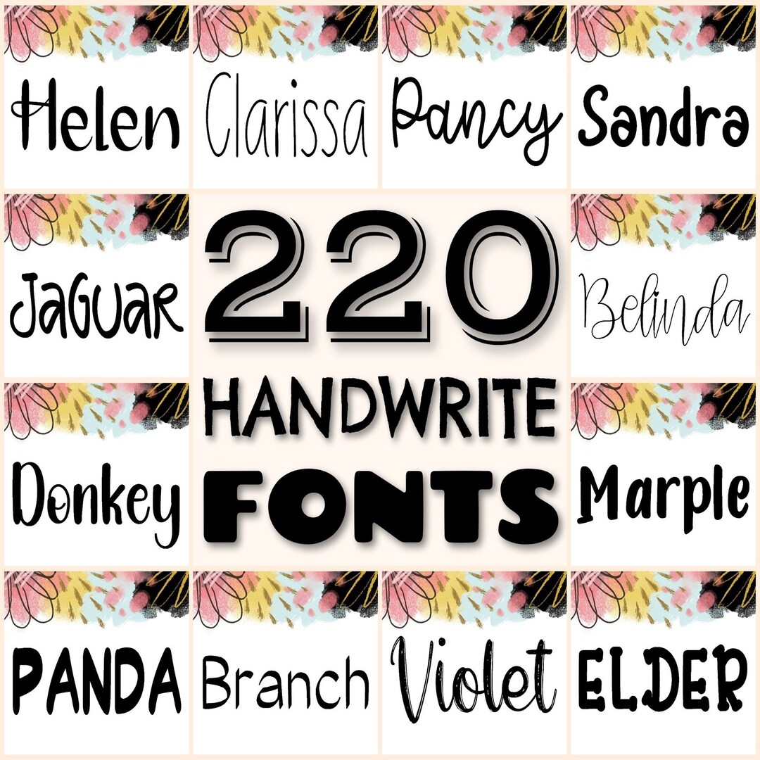 220 Handwritten Fonts Bundle, Hand Crafted Fonts, Digital Alphabet ...