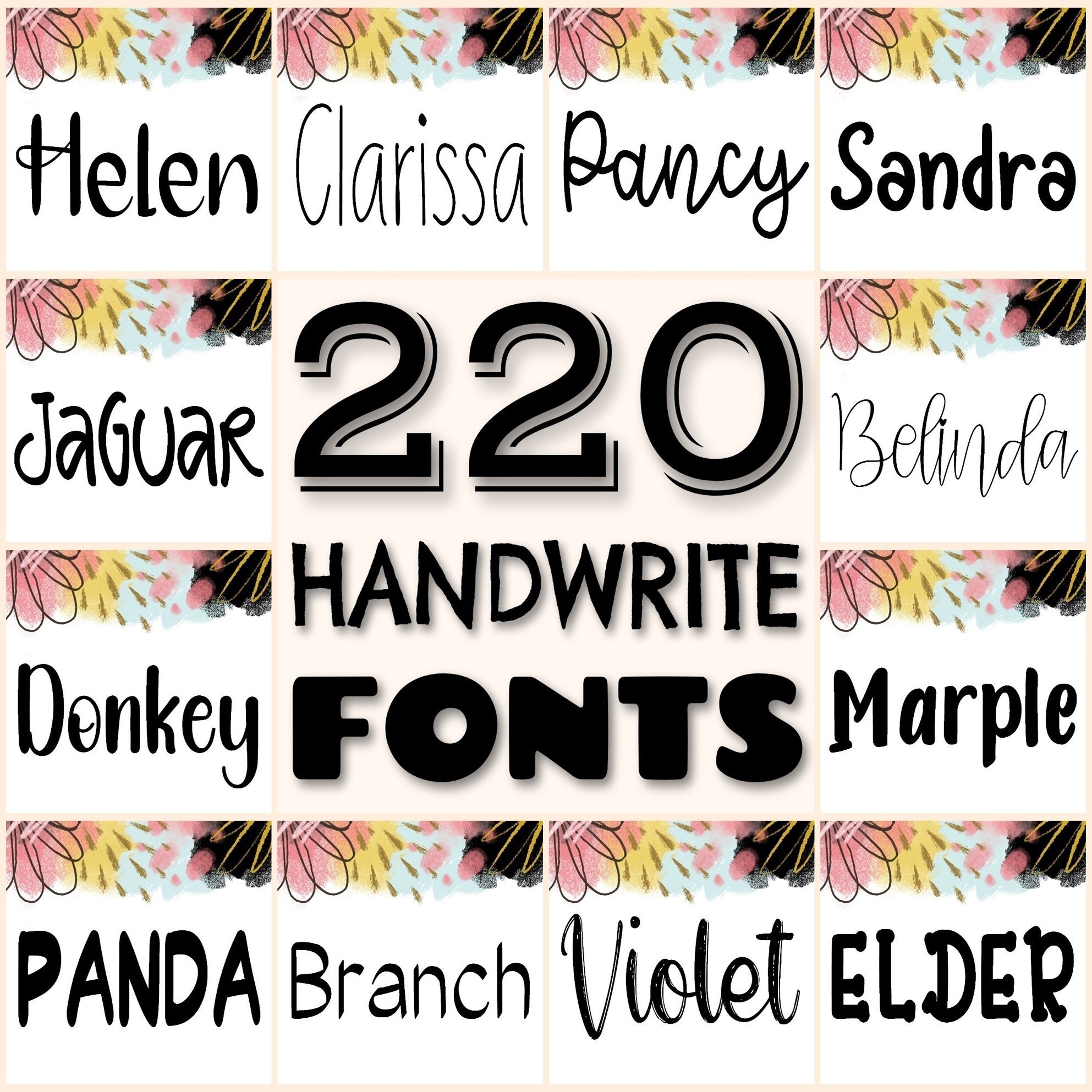 220 Handwritten Fonts Bundle, Hand Crafted Fonts, Digital Alphabet ...