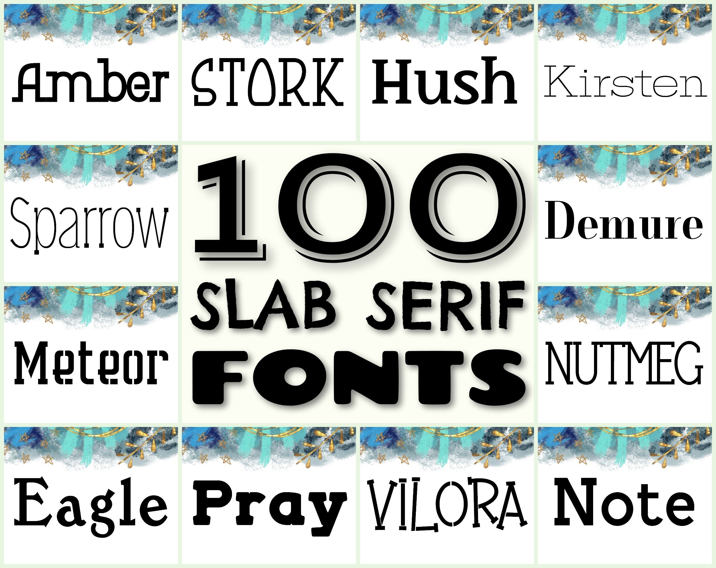 100 Slab Serif Fonts Bundle Logo Fonts Retro Font Pack - Etsy
