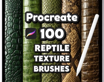 100 Reptile Leather Procreate Brushes, Realistic Snake & Crocodile ...