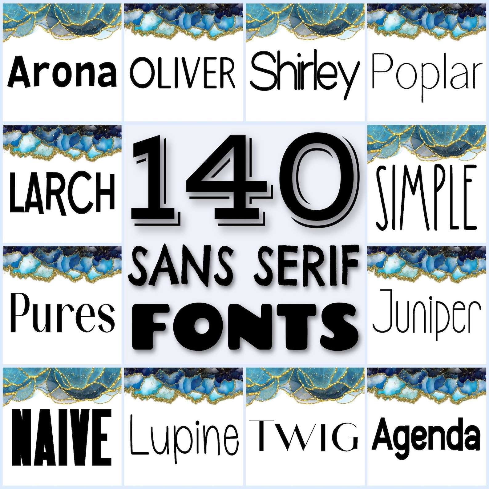 140 Modern Sans Serif Font Bundle, Minimalist Geometric Typography ...