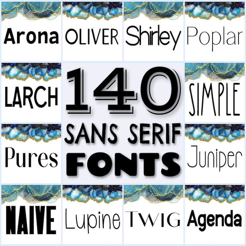 140 Sans Font Bundle, Simple Fonts Pack, Sans Serif Fonts, Minimalistic ...