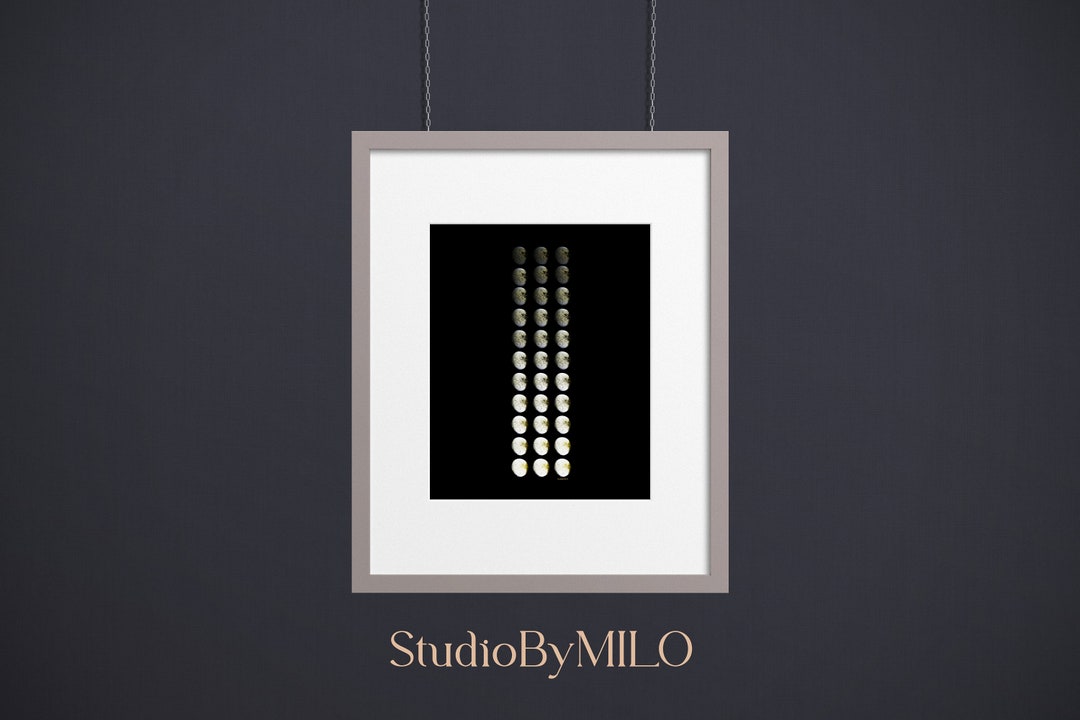 Moon Phases, Space Poster, Office Poster, Monochrome, Minimalistic ...
