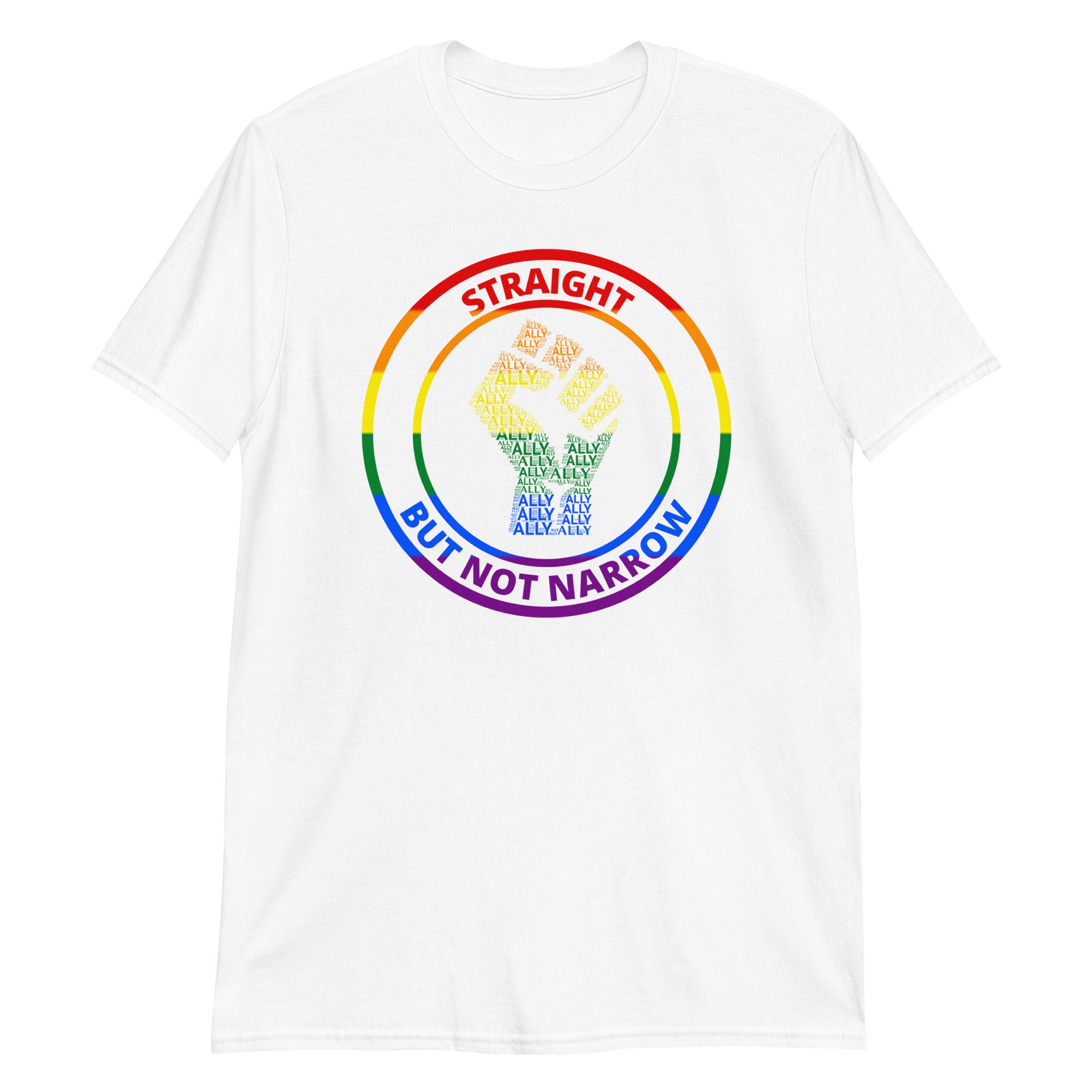 Straight but Not Narrow Pride Ally Fist Unisex T-shirt - Etsy