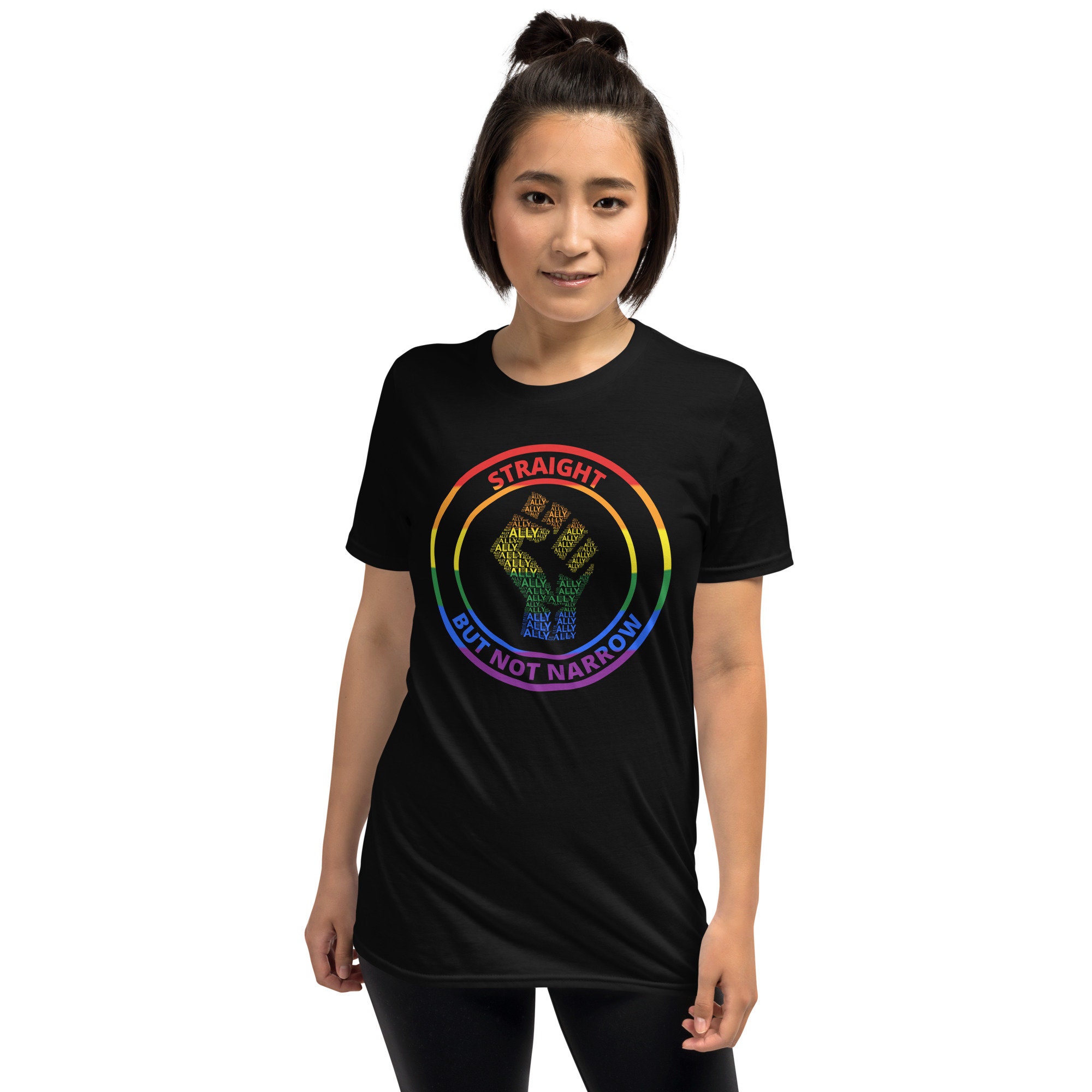 Straight but Not Narrow Pride Ally Fist Unisex T-shirt - Etsy