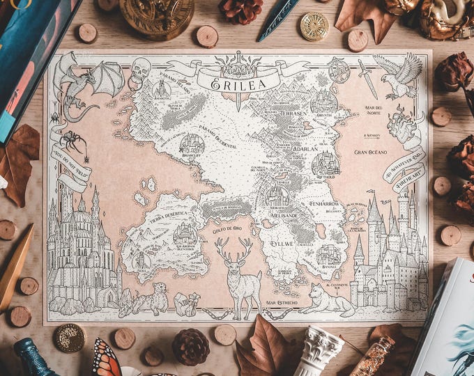 Throne of Glass Erilea Map - Etsy