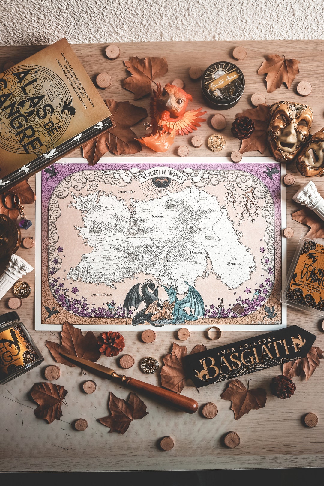FOURTH WING - World Map by Rebecca Yarros - Fanart Illustration by ...
