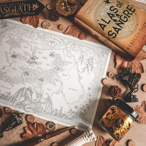 FOURTH WING World Map by Rebecca Yarros Fanart Illustration Made by ...