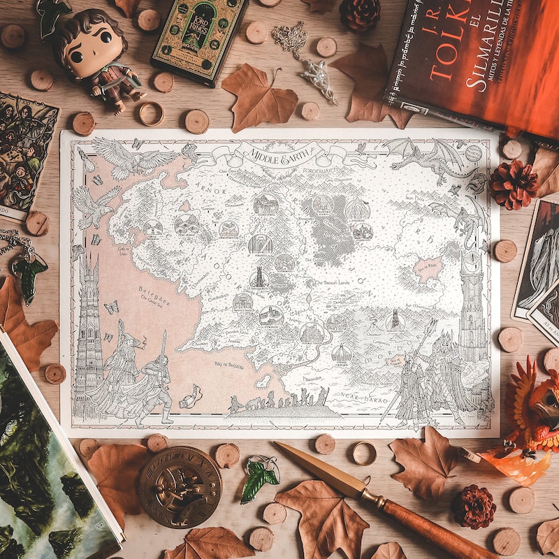 Middle Earth Map - Etsy