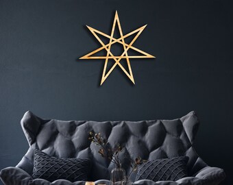 7-pointed Star Septagram Elven Faery Star WALL ART Pagan - Etsy