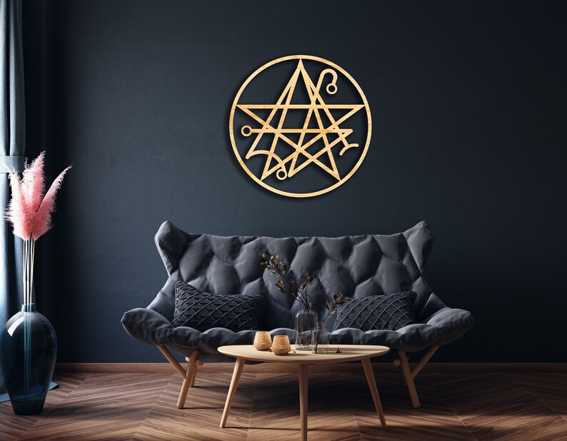 Necronomicon Evil Sigil Wall Decor From Wood Hanging Sign Wooden Wall