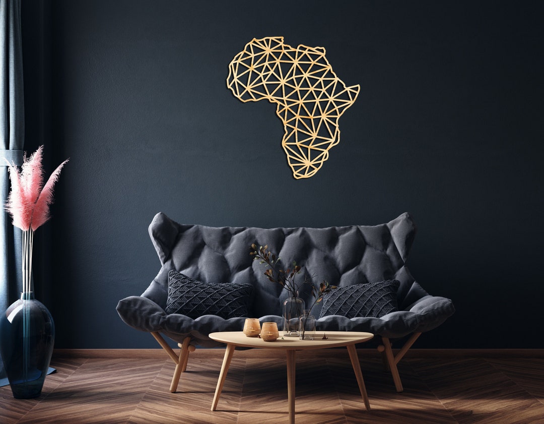 Africa Map Wall Decor From Wood, Hanging Sign, Wooden Wall Art, Country ...