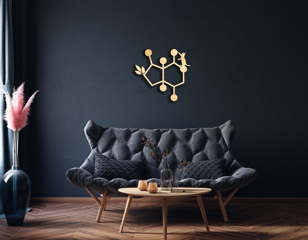 Catnip Molecule Wall Decor From Wood, Hanging Sign, Wooden Art, Science ...