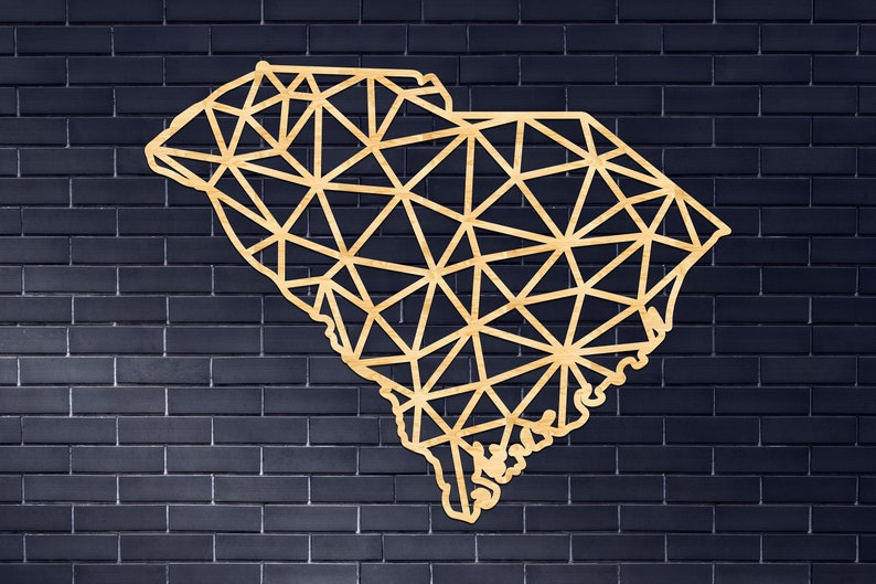 South Carolina Map Wall Decor From Wood, Hanging Sign, Wooden Wall Art ...