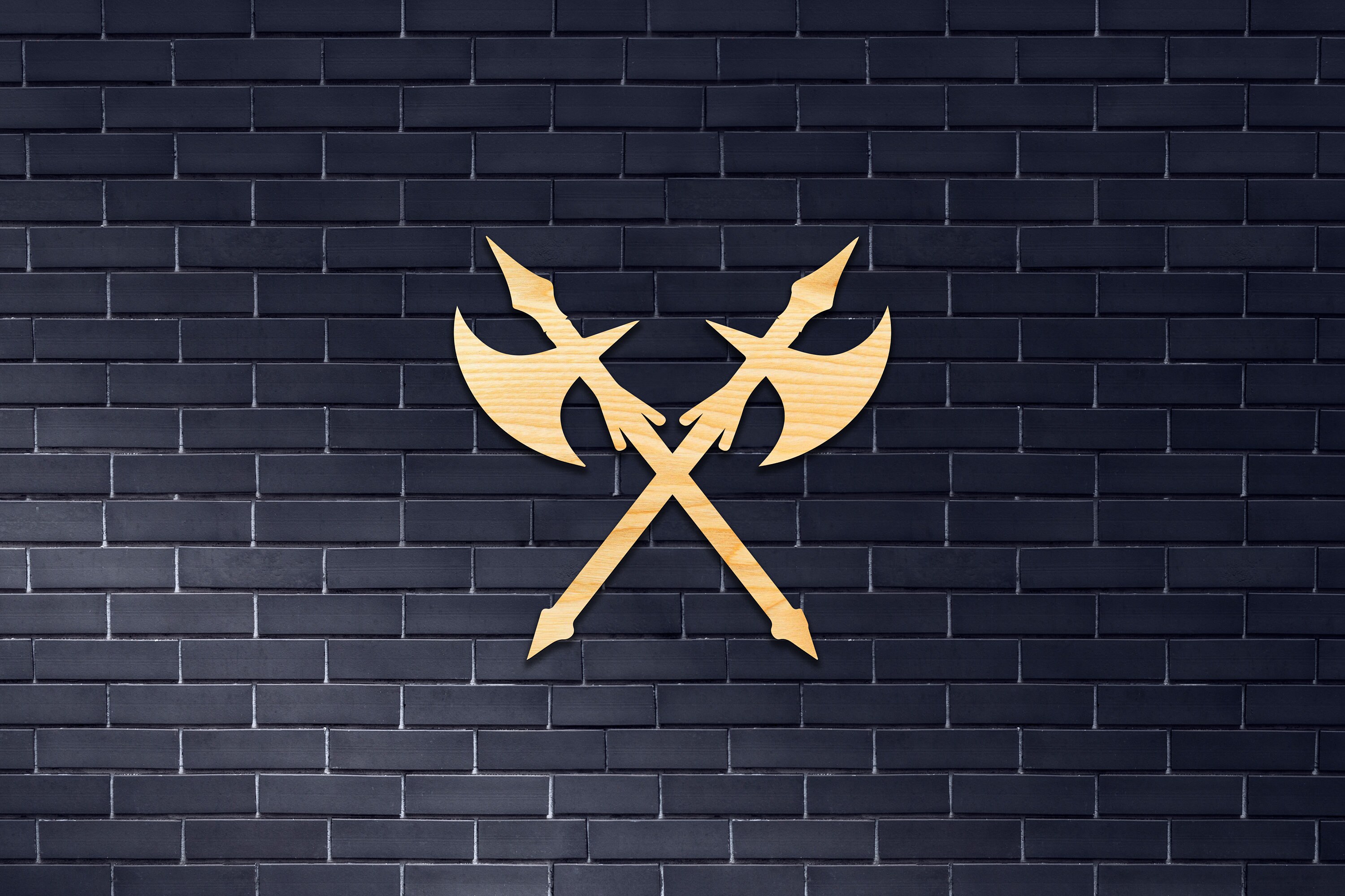 Crossed Axes Wall Decor From Wood Hanging Sign Wooden Wall - Etsy