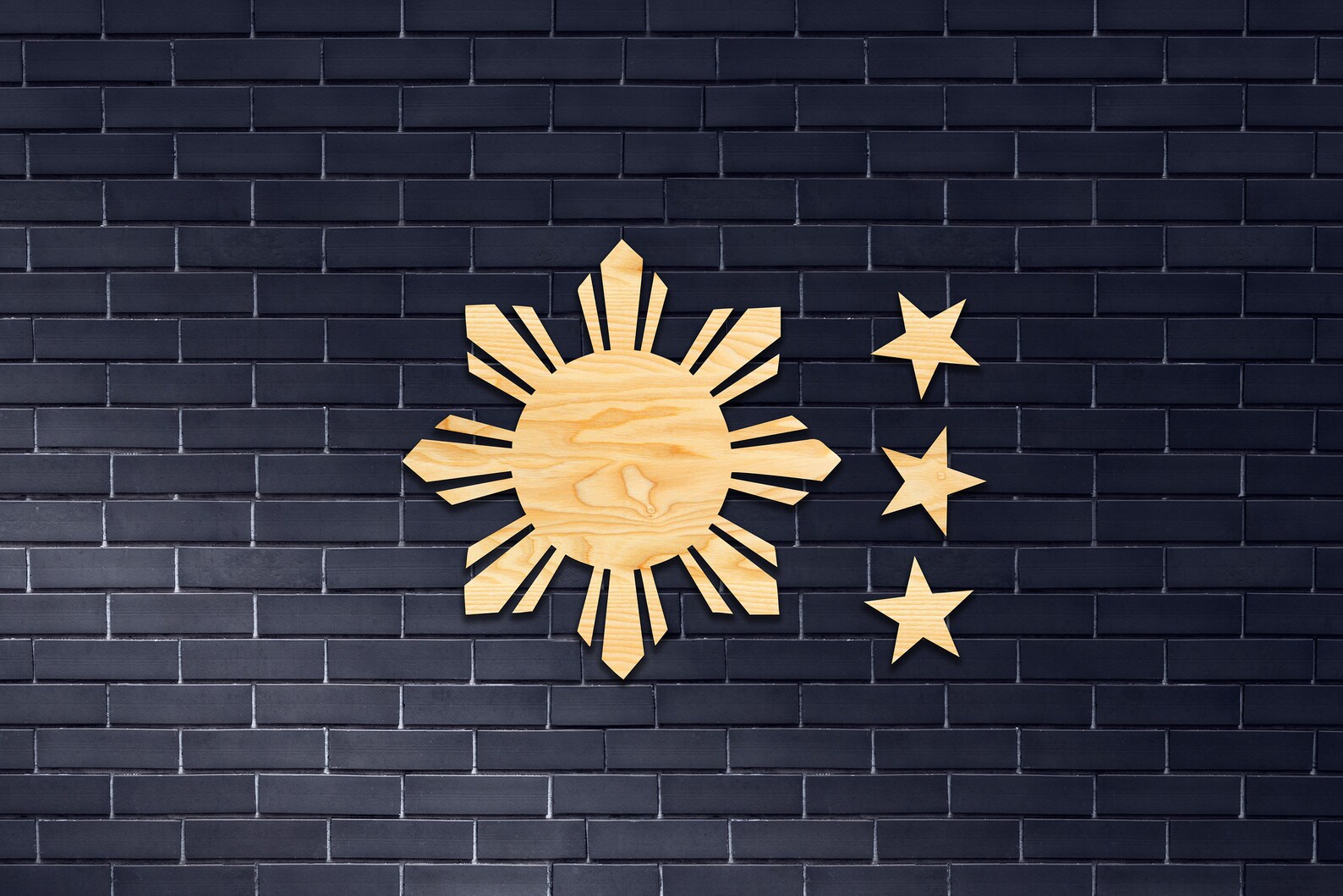 Philippine Sun and Stars Wall Decor From Wood Hanging Sign - Etsy