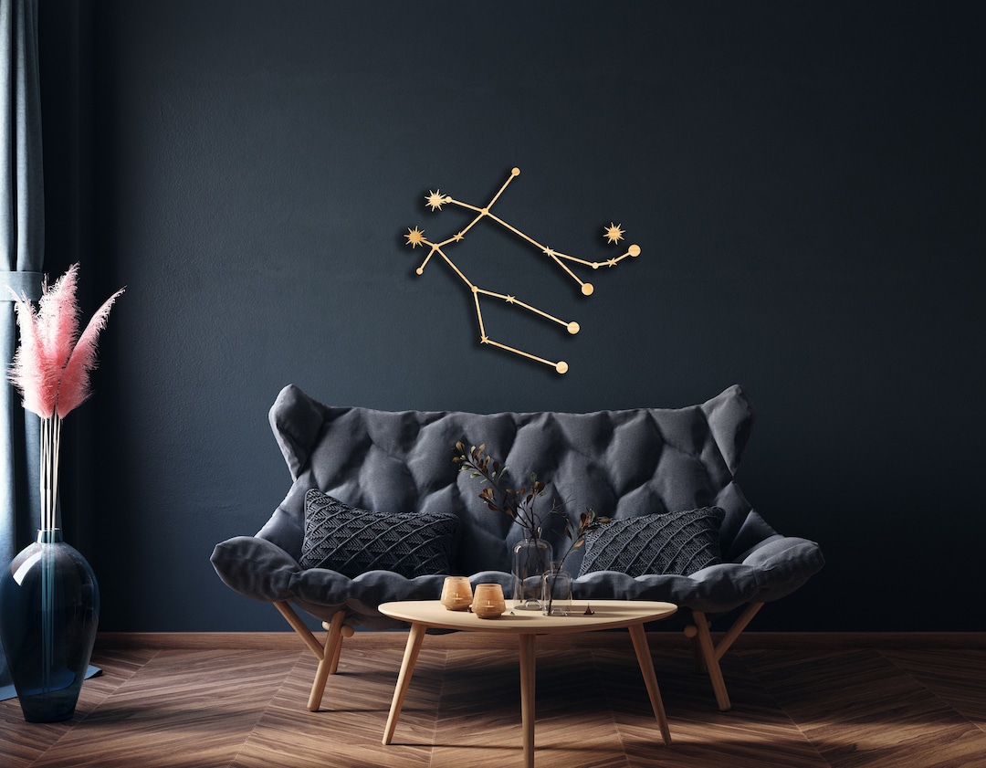 Gemini Wall Decor From Wood, Hanging Sign, Wooden Art, Sun, Moon and ...