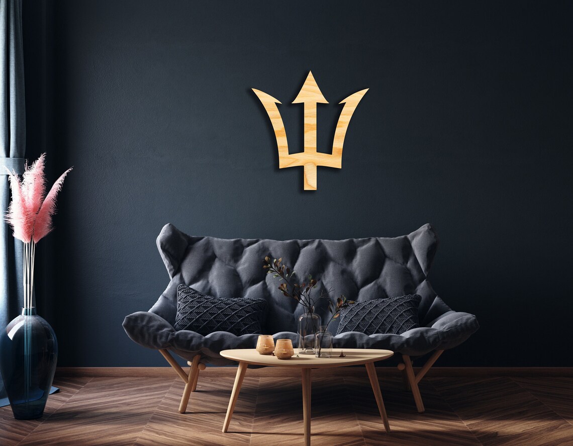 Trident of Poseidon Wall Decor From Wood, Hanging Sign, Wooden Wall Art ...