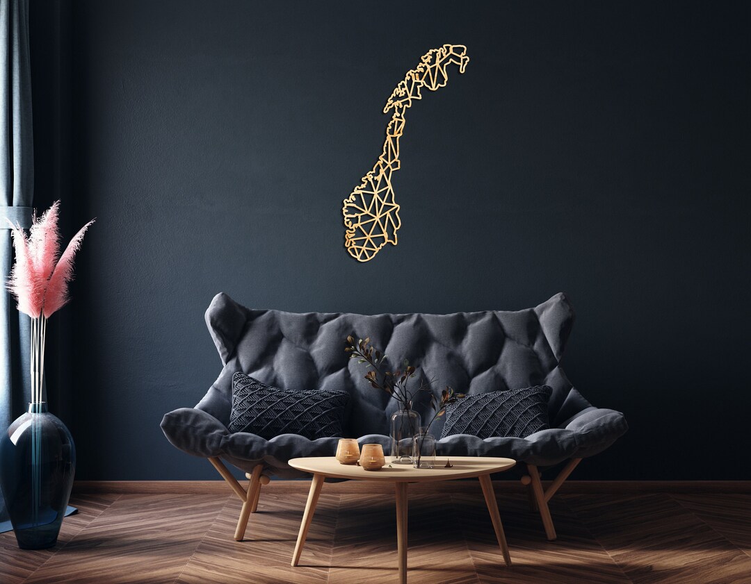 Norway Map Wall Decor From Wood, Hanging Sign, Wooden Wall Art, Country ...