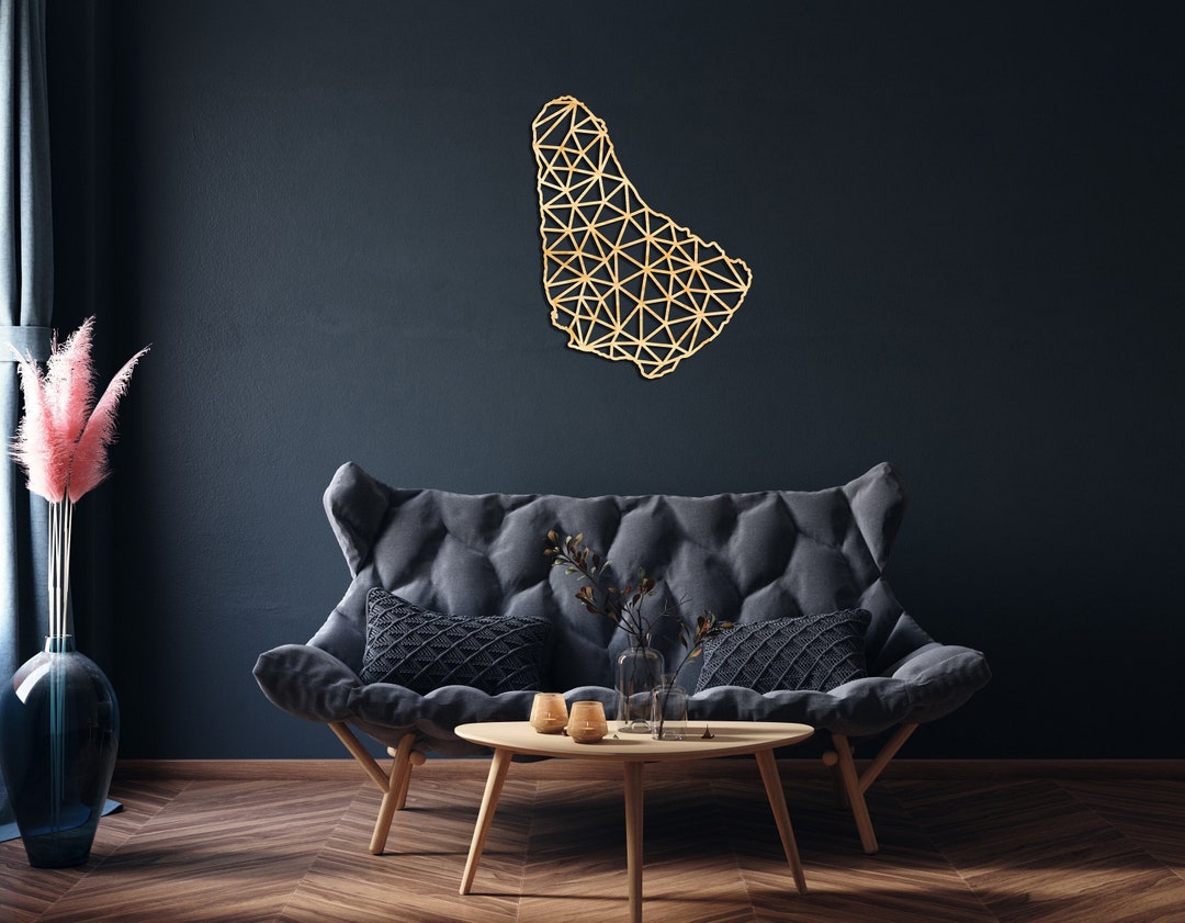 Barbados Map Wall Decor From Wood, Hanging Sign, Wooden Wall Art ...